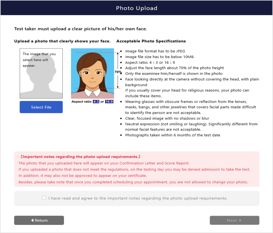 ID creation/reservation procedure | Examination information | Specified ...