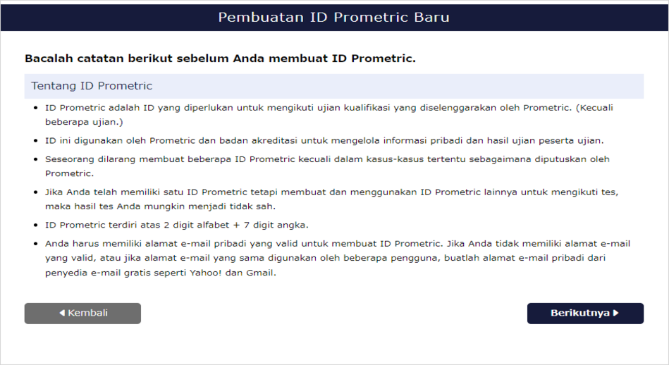 Prosedur pembuatan/reservasi ID | Informasi ujian | Tes keterampilan ...